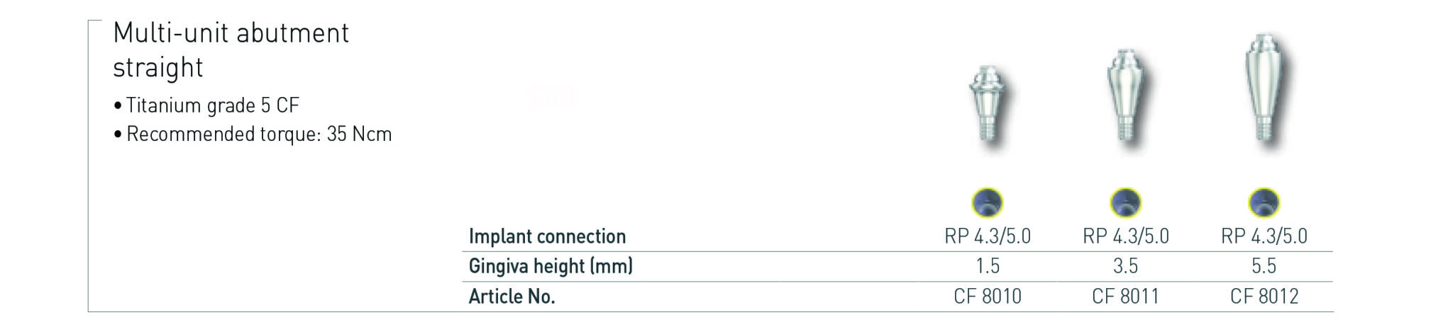 Multi-unit abutment straight - NobelReplace Conical CF - Abutment Direct