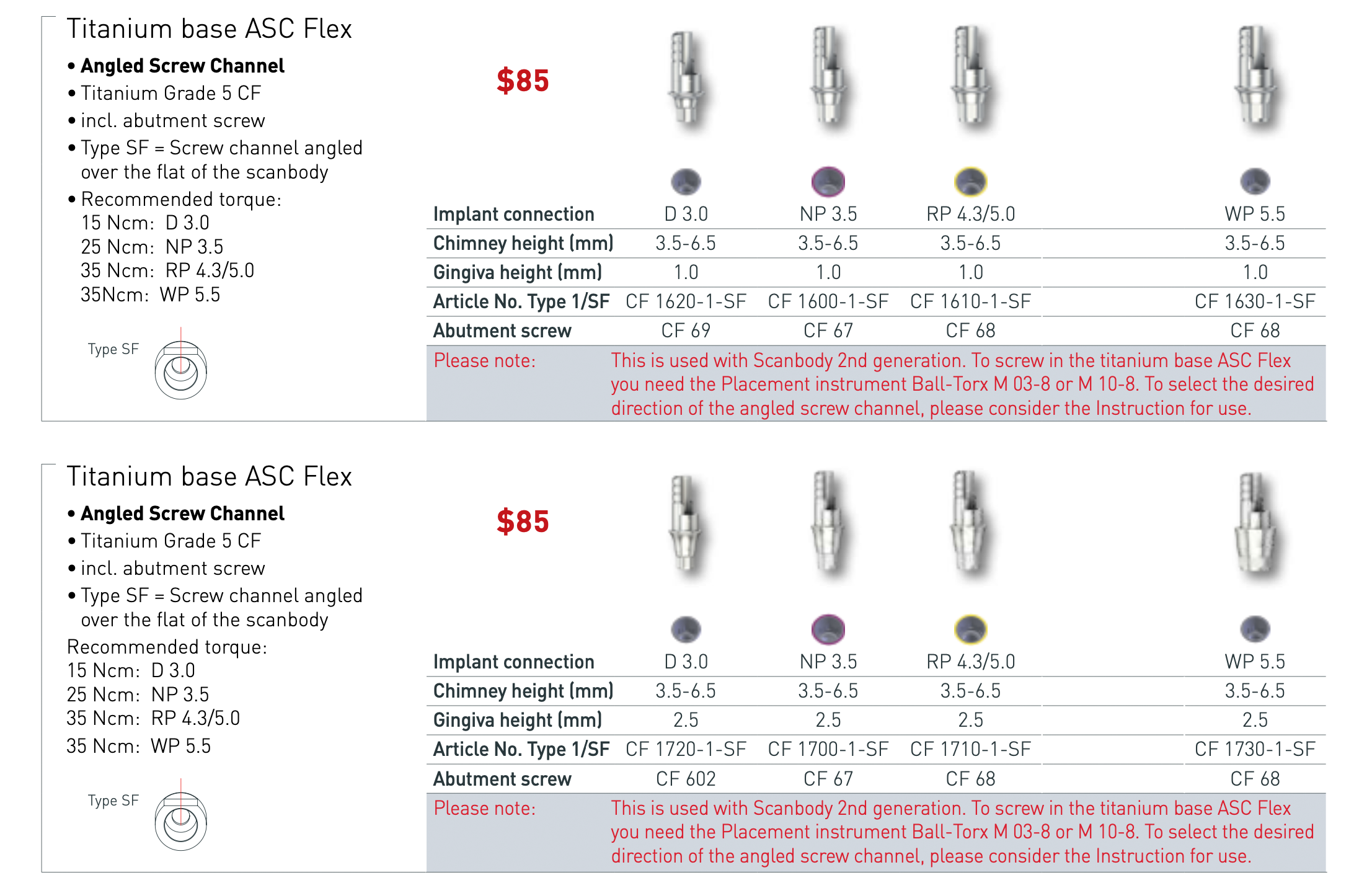 Ti-Base ASC flex – NobelReplace Conical® CF – Abutment Direct