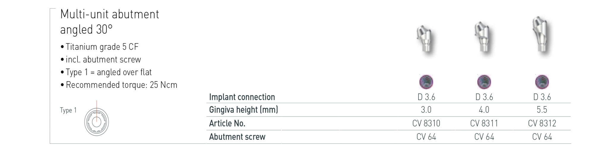 Multi-unit abutment angled 30 - ASTRA TECH OsseoSpeed EV. CV - Abutment ...
