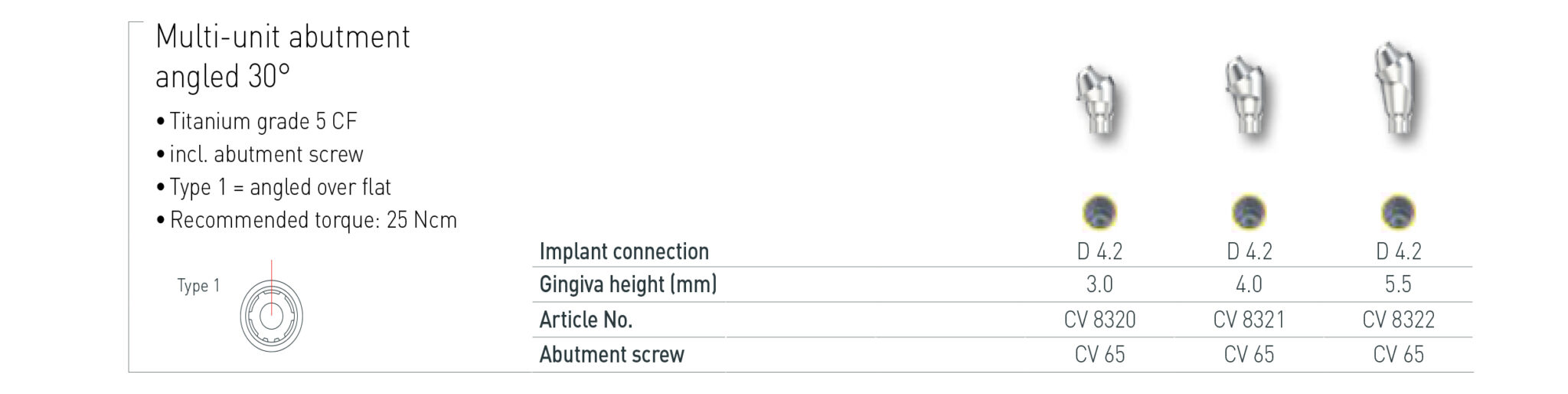 Multi-unit abutment angled 30 - ASTRA TECH OsseoSpeed EV. CV - Abutment ...