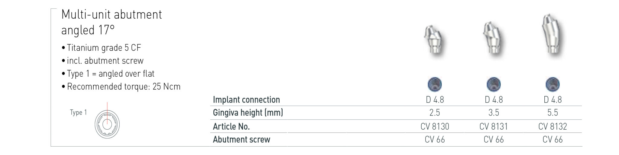 Multi-unit abutment angled 17 - ASTRA TECH OsseoSpeed EV. CV - Abutment ...