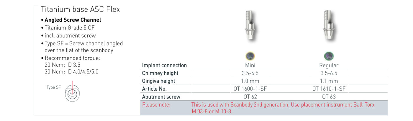 Titanium base ASC Flex - Hiossen OT - Abutment Direct