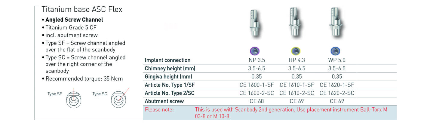 Titanium base ASC Flex - NobelReplace Tapered CE - Abutment Direct