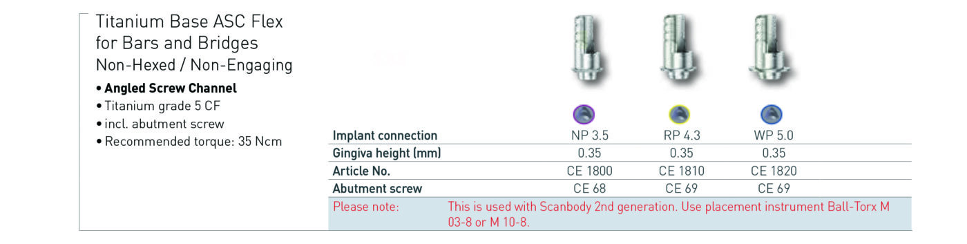 Titanium base ASC Flex Non-engaging - NobelReplace Tapered CE ...