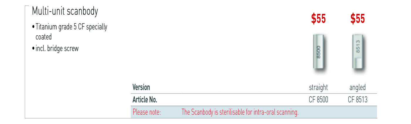 Multi-unit scanbody - NobelReplace Conical CF - Abutment Direct