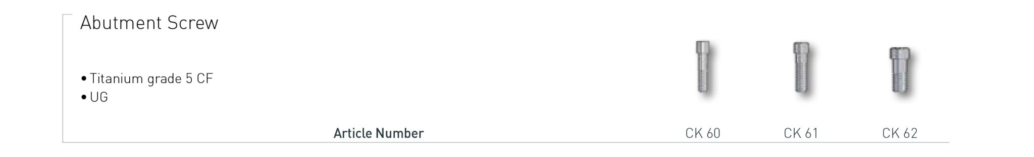 Abutment Screw - Nobel Biocare Branemark CK - Abutment Direct