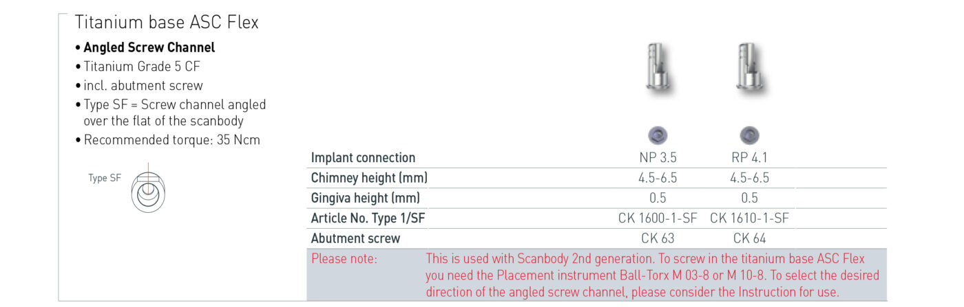 Titanium base ASC Flex - Nobel Biocare Branemark CK - Abutment Direct