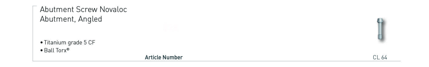 Abutment Screw Novaloc Abutment, Angled - Straumann Bone Level CL ...