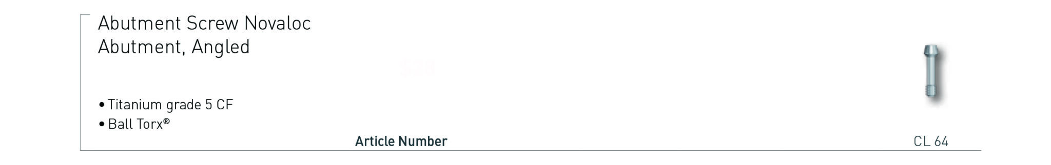 Abutment Screw Novaloc Abutment, Angled – Straumann Bone Level CL ...