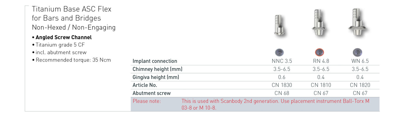 Titanium base ASC Flex Non-hex - Straumann Tissue Level CN - Abutment ...