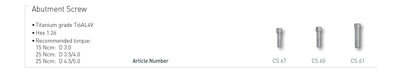 Abutment Screw - ASTRA TECH OsseoSpeed TX. CS - Abutment Direct