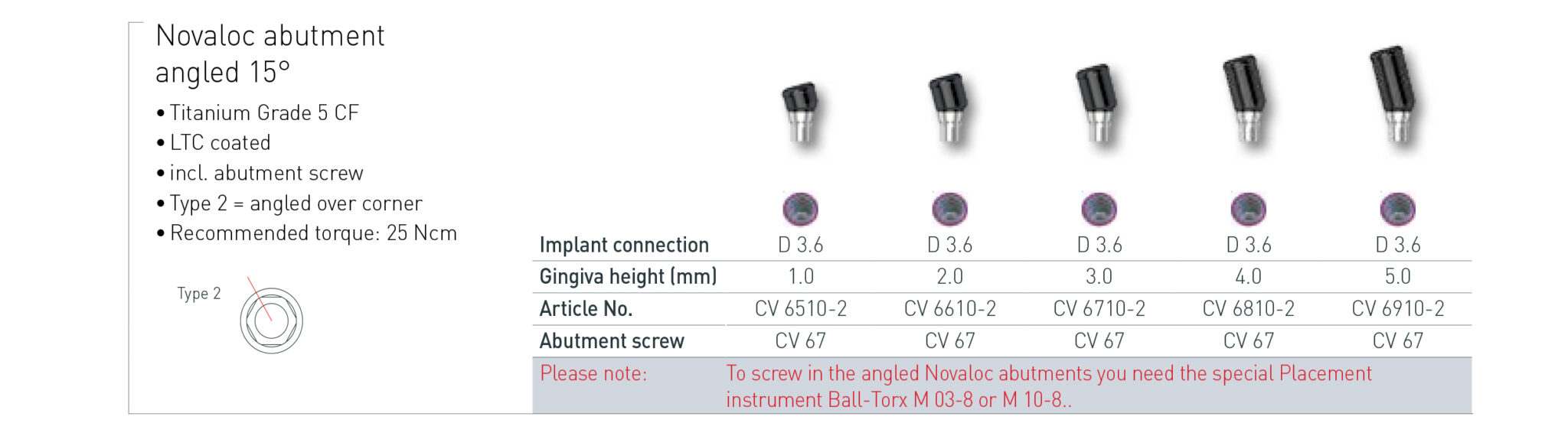 Novaloc abutment angled 15 - ASTRA TECH OsseoSpeed EV. CV - Abutment Direct