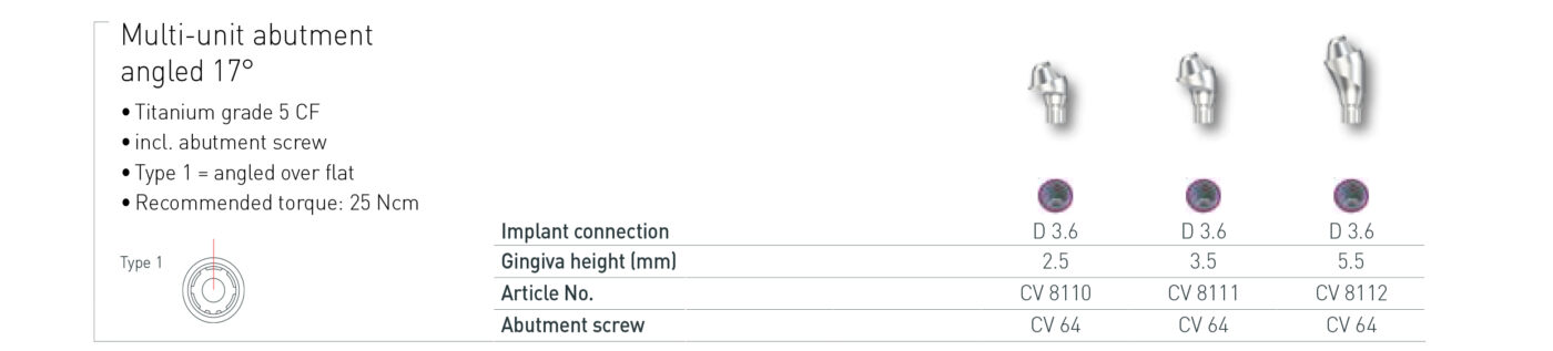 Multi-unit abutment angled 17 - ASTRA TECH OsseoSpeed EV. CV - Abutment ...