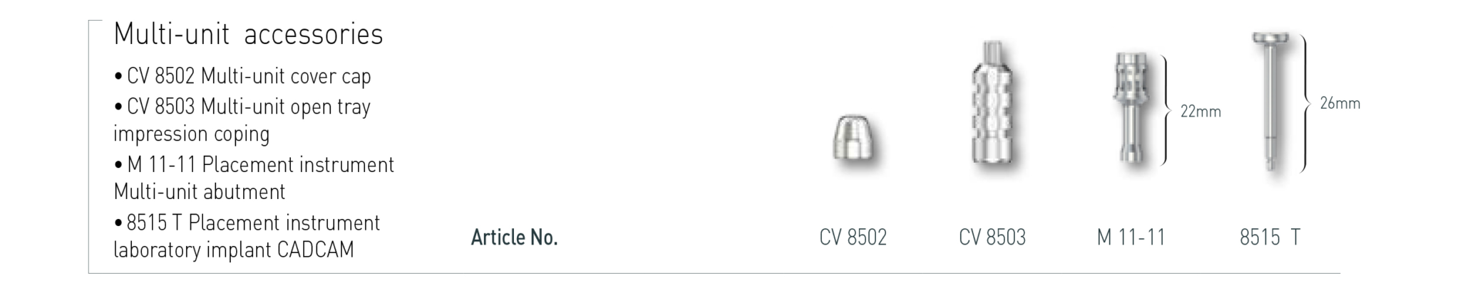 Multi-unit accessories - ASTRA TECH OsseoSpeed EV. CV - Abutment Direct