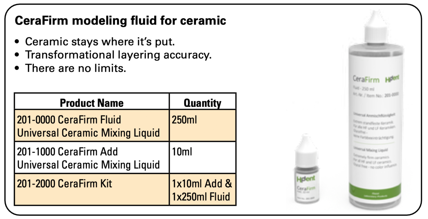 CeraFirm modeling fluid for ceramic - Abutment Direct