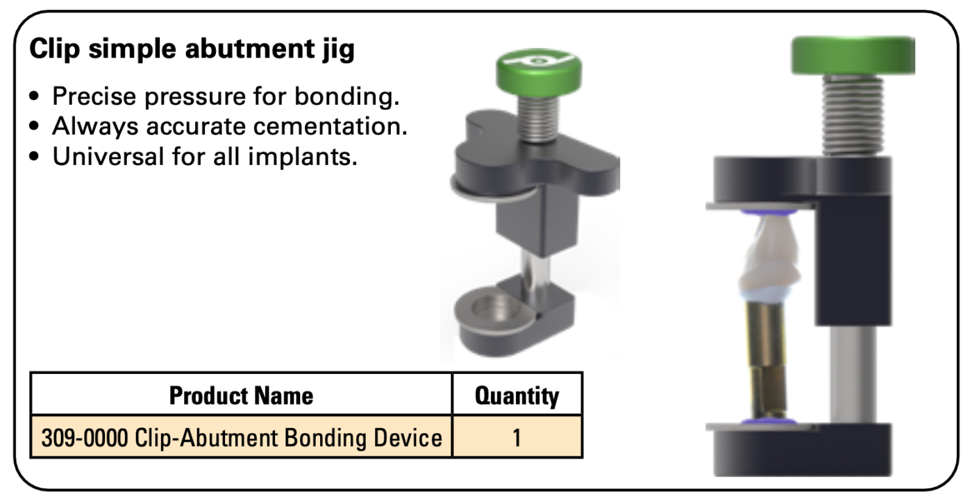 Clip simple abutment jig - Abutment Direct