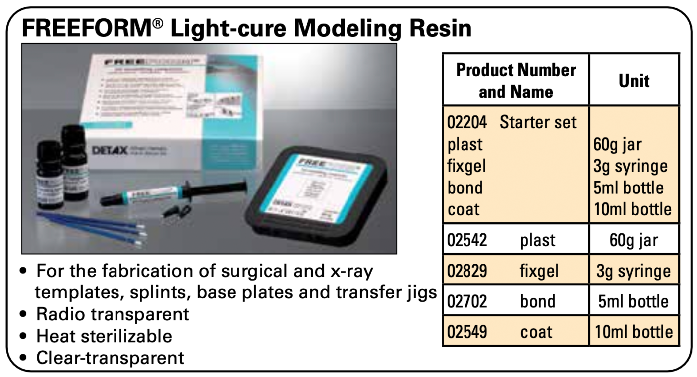 FREEFORM Light-cure Modeling Resin - Detax - Abutment Direct