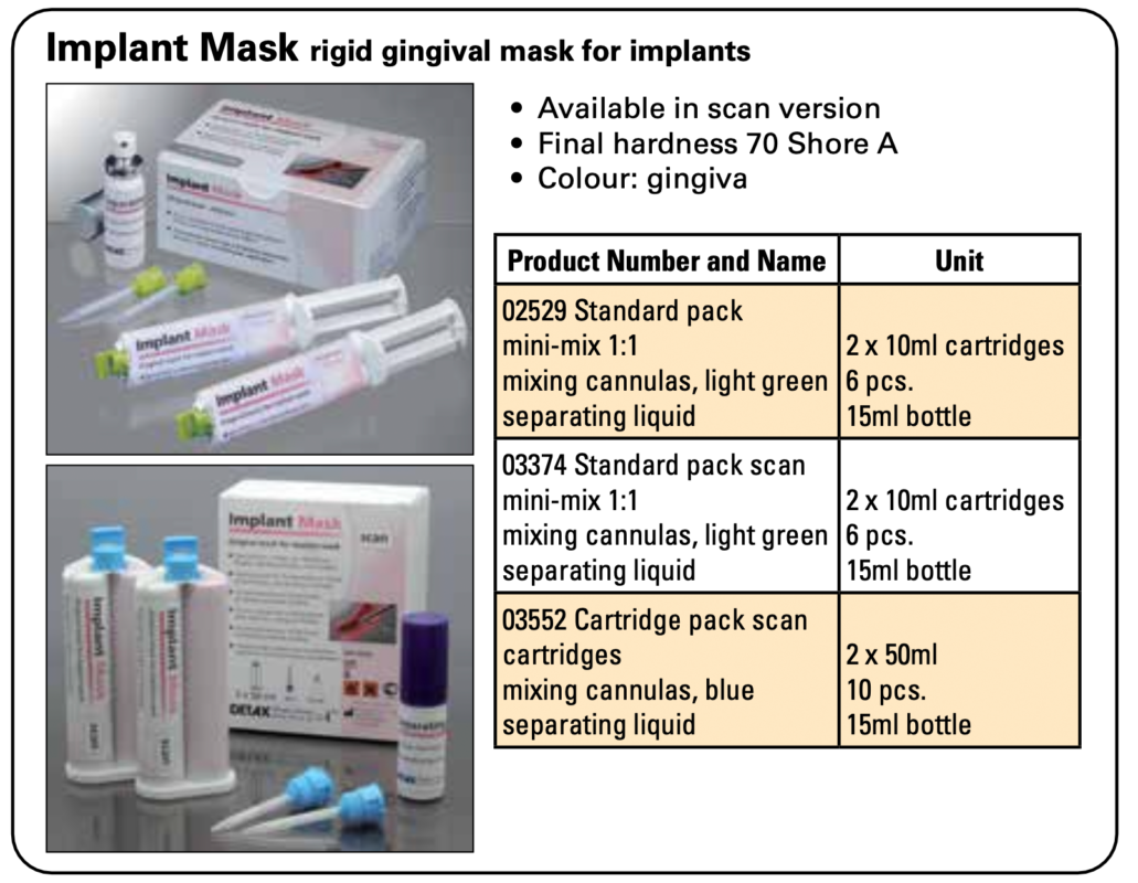 Implant Mask rigid gingival mask for implants - Detax - Abutment Direct